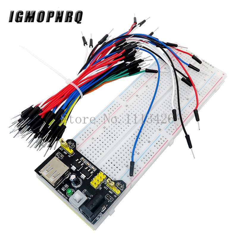 Mb102 โมดูลพาวเวอร์เบรดบอร์ด + MB-102 830 points สําหรับ arduino kit ...