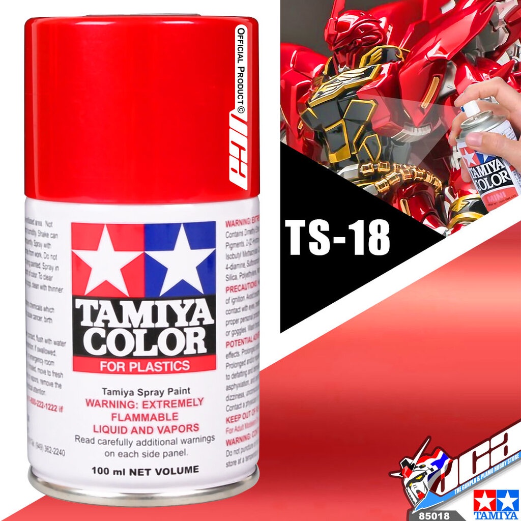 TAMIYA 85018 TS-18 METALLIC RED COLOR SPRAY PAINT CAN 100ML FOR PLASTIC ...