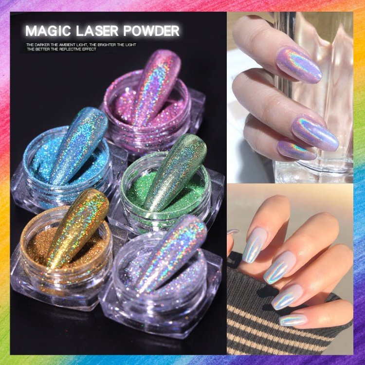 ผงขัด Magic Laser ผงขัดเล็บ หลายมิติ 12 โทนสี | Shopee Thailand