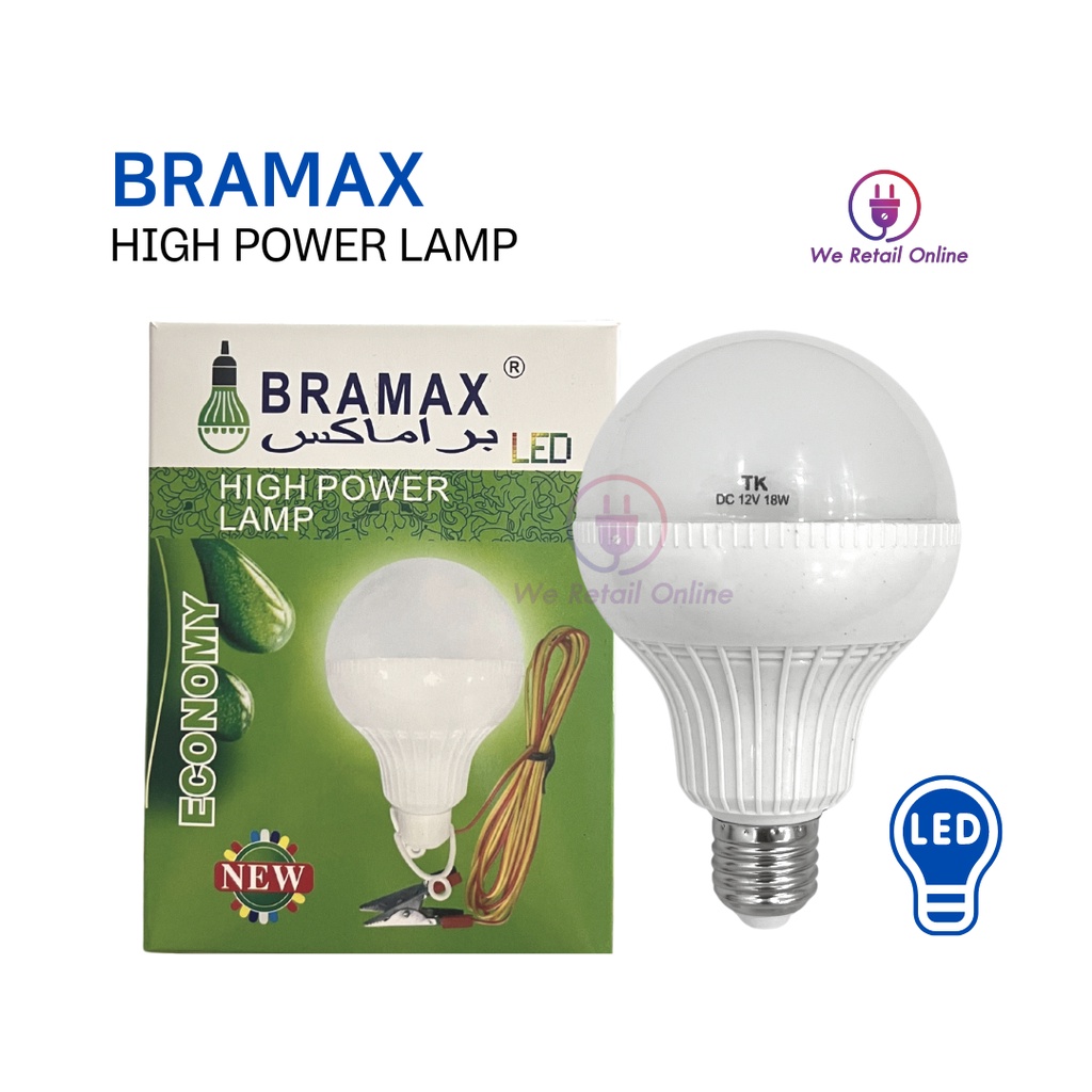 หลอดLED-BRAMAXพร้อมชุดหนีบขั้วสายแบตเตอรี่มีสวิทช์12V-18W | Shopee Thailand