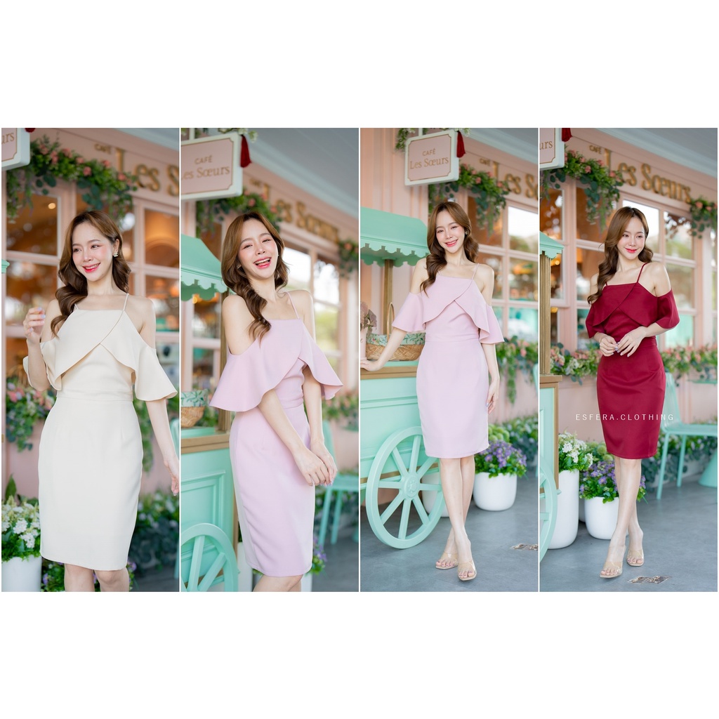 ꒰เมษาโค้ด WRBSNS ลด 45.-꒱ เดรสออกงาน ทำงาน DR173-1 Night Party Dress | Shopee Thailand