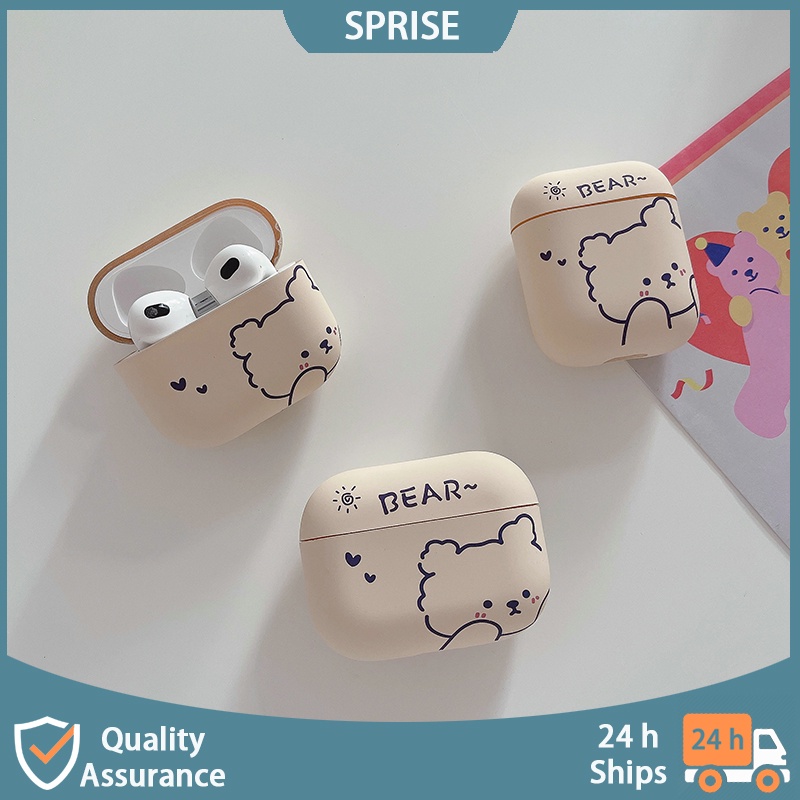 Sprite CURLY Bear SHELL หูฟังฝาครอบป้องกัน Hard ปลอกซิลิโคนหัวใจ Cub ...