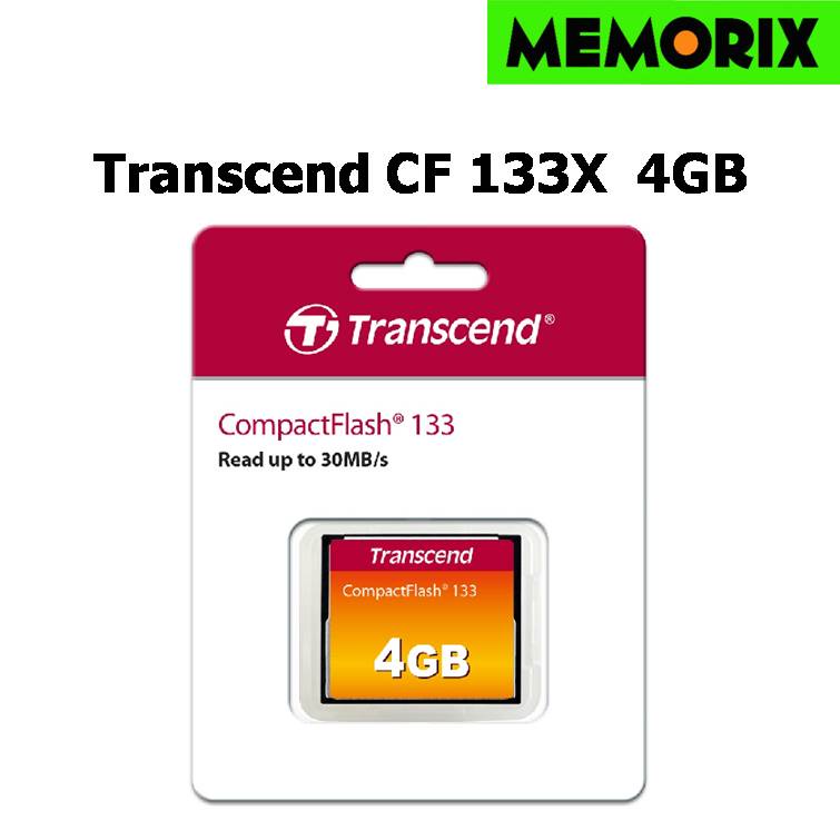 Transcend CompactFlash Card 133x / 4GB TS4GCF133 : รับประกันศูนย์ไทย 5 ...