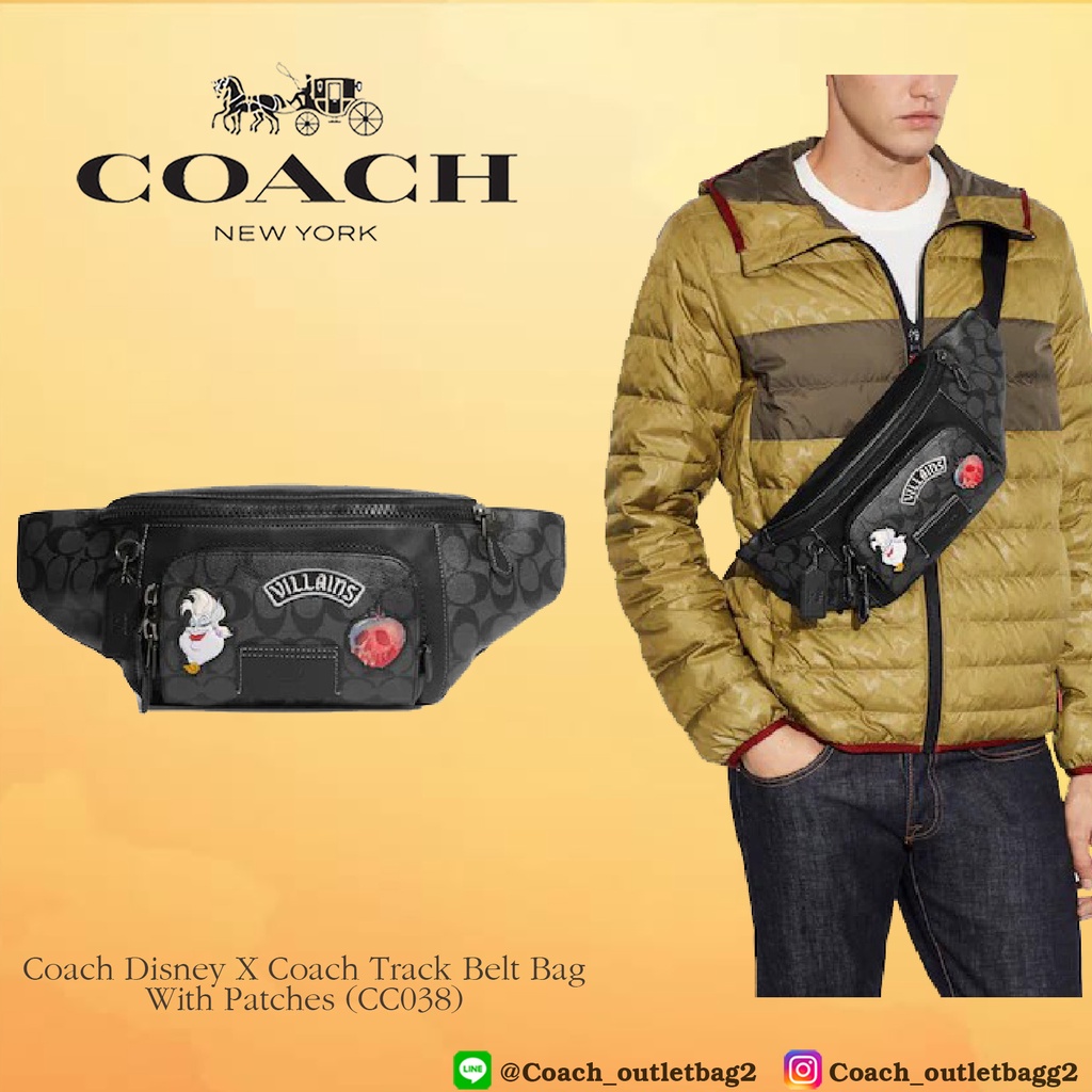 Coach Disney X Coach Track Belt Bag With Patches (CC038) | Shopee Thailand