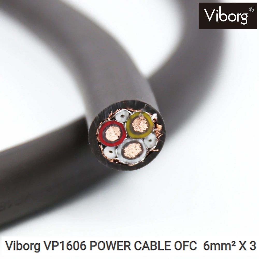 สายไฟ Viborg VP1606 5N OFC 6 sqmm X 3 core POWER CABLE ของแท้ตัดแบ่งขาย ...