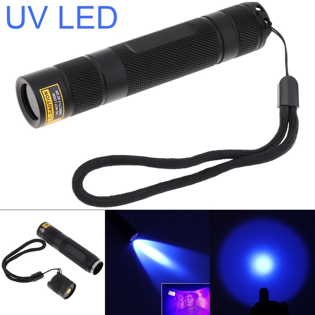 10W 365nm LED Violets Lights ไฟฉาย UV แบบพกพา 18650 ไฟฉายไฟฉาย | Shopee ...