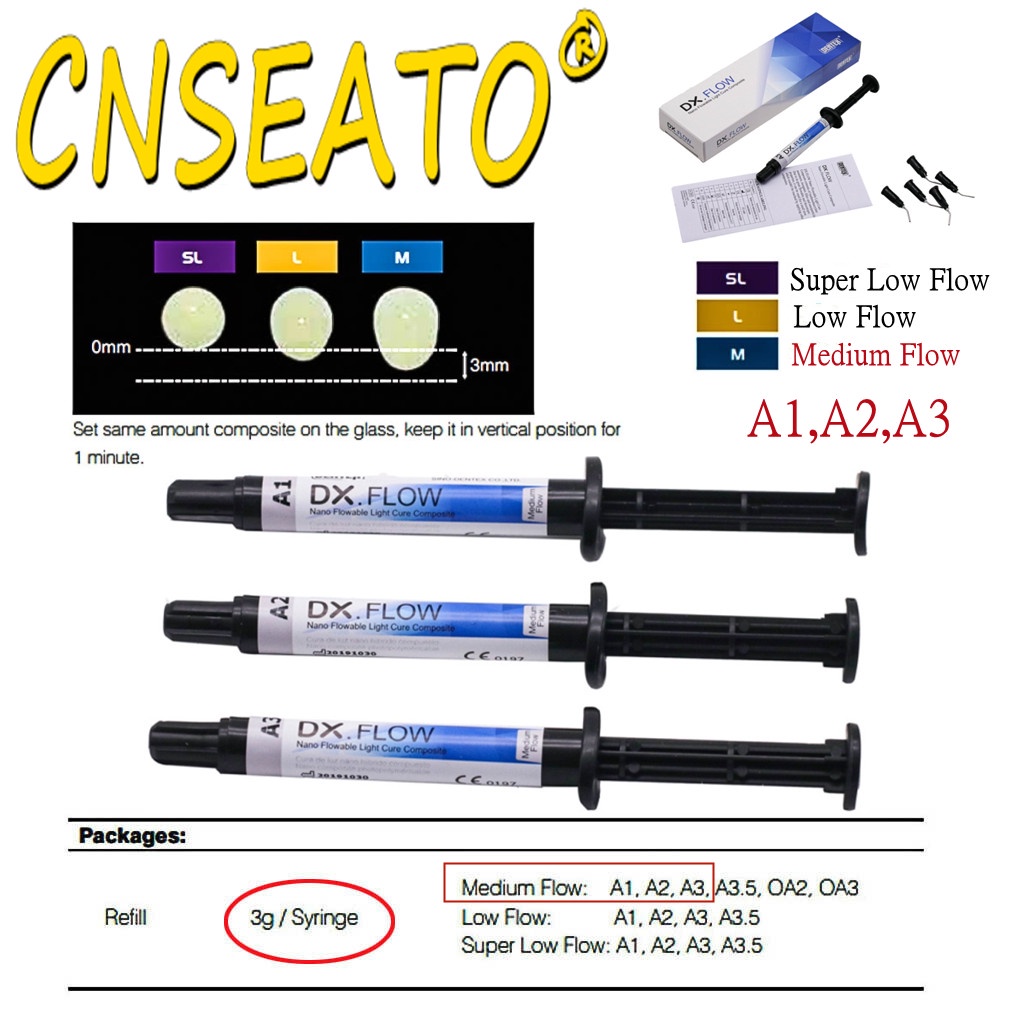 Dental Flowable Composite Resin Light Cure Medium Flow Nano Filling ...