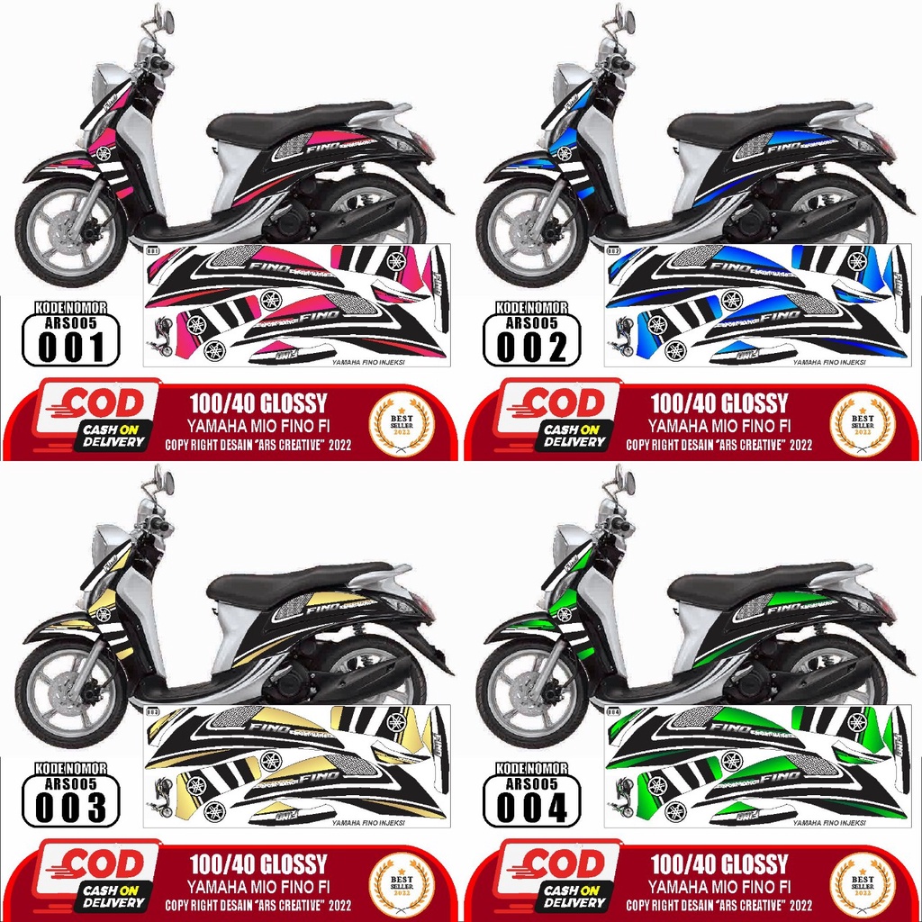 Yamaha Mio Fino FI Striping Sticker ARS005 Glossy/Doff Variation All ...