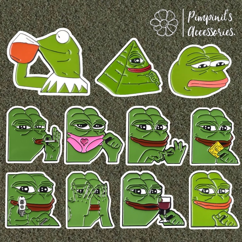 ร้านในไทยพร้อมส่ง : เข็มกลัดเซ็ทกบเปเป้ | PEPE THE FROG Enamel Brooch ...