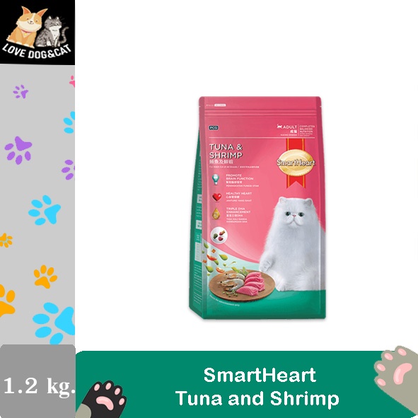 สมาร์ทฮาร์ท อาหารแมว ปลาทูน่าและกุ้ง (1.2 กิโลกรัม) | SmartHeart Cat ...