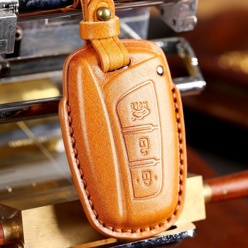 Luxury Car Key Case Cover Fob Accessories For Hyundai Santa Fe Genesis ...