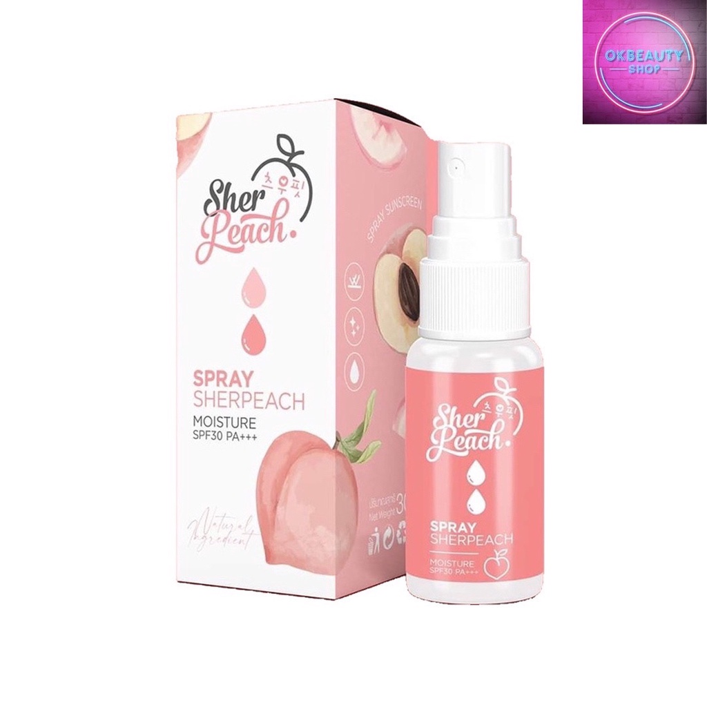 Sher Peach Spray Moisture เชอพีช สเปรย์ น้ำแร่ (30ml.) | Shopee Thailand