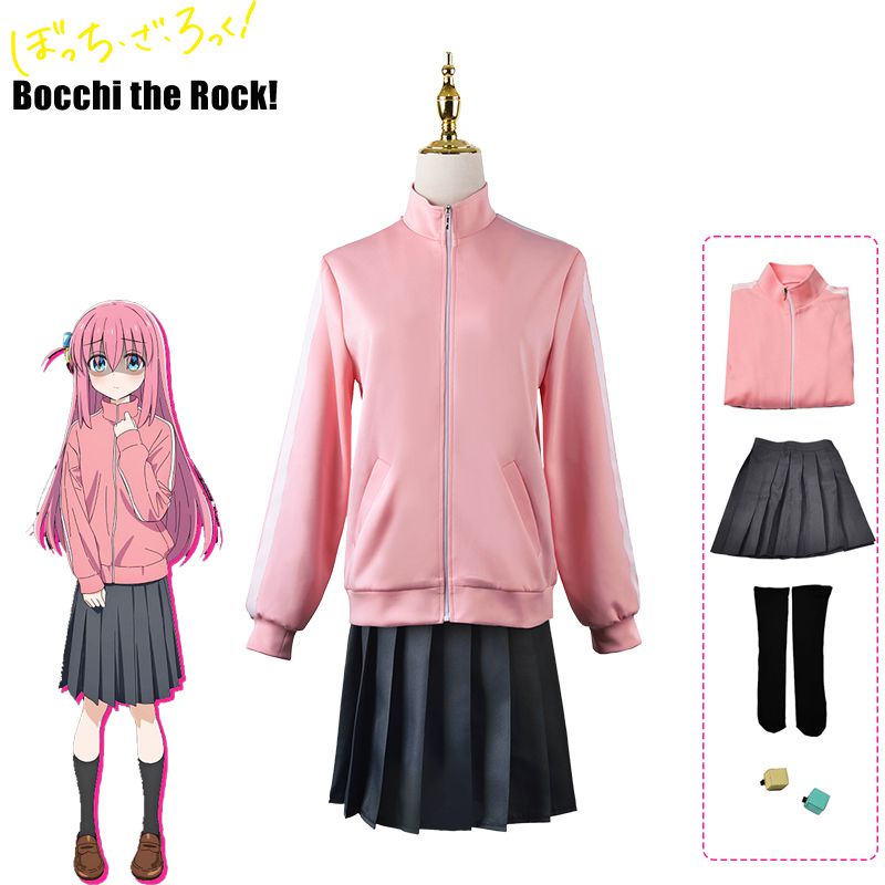 Bocchi the Rock Cosplay Gotou Hitori Girl Anime Costume Pink Jacket ...