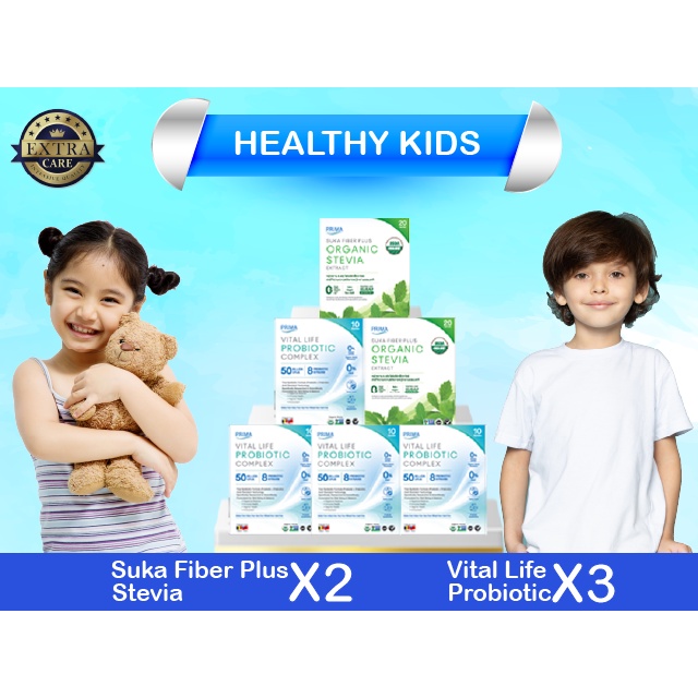 เซ็ต Healthy Kids (Vital Life Probiotic 4 กล่อง + Suka Fiber Plus 2 ...