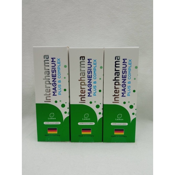 Interpharma Magnesium plus B complex แมกนีเซียมบวกบี เม็ดฟู่ 20เม็ด ...