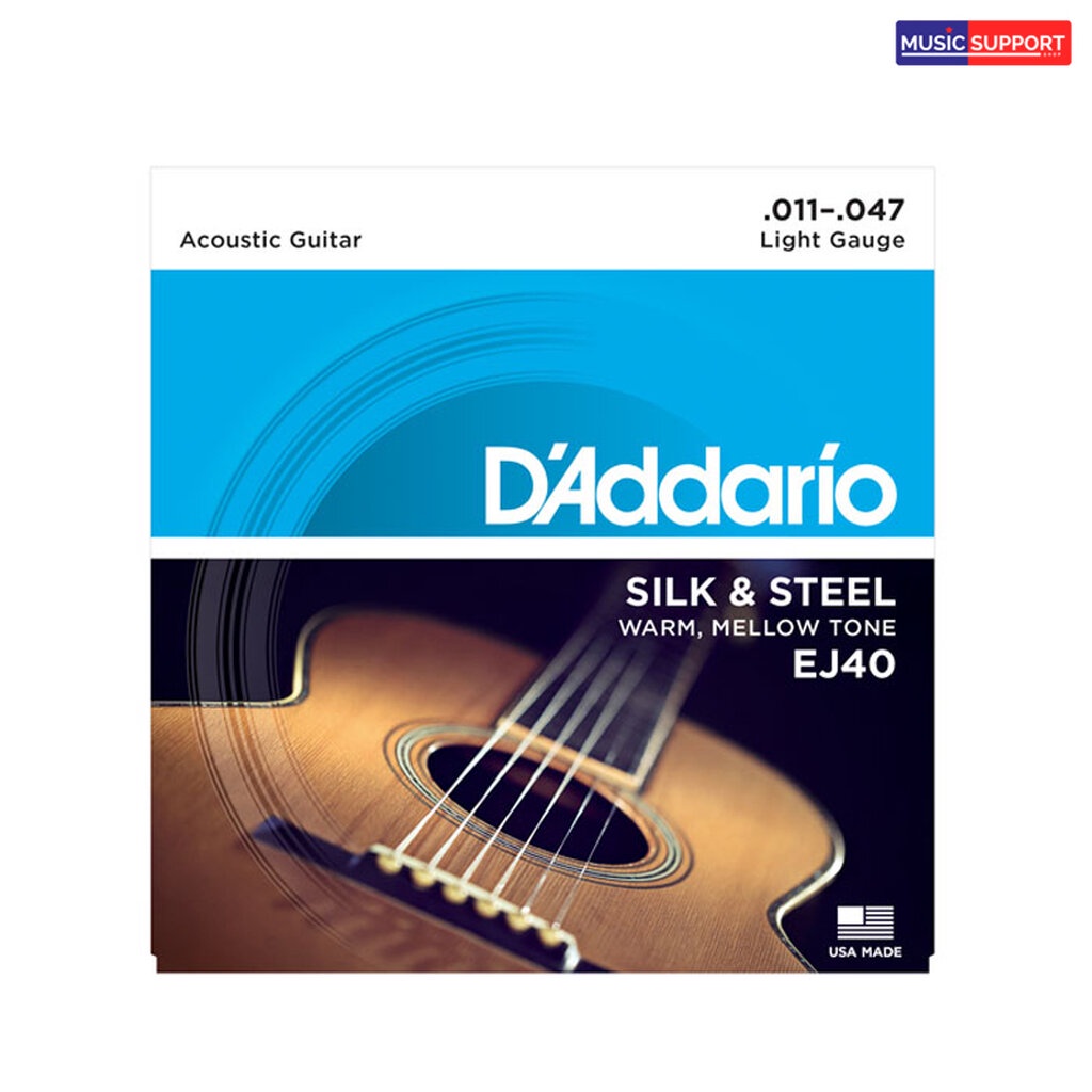 สายกีตาร์คลาสสิค D'Addario EJ40 11-47 Silver‐plated Wound (สายพันชุบ ...