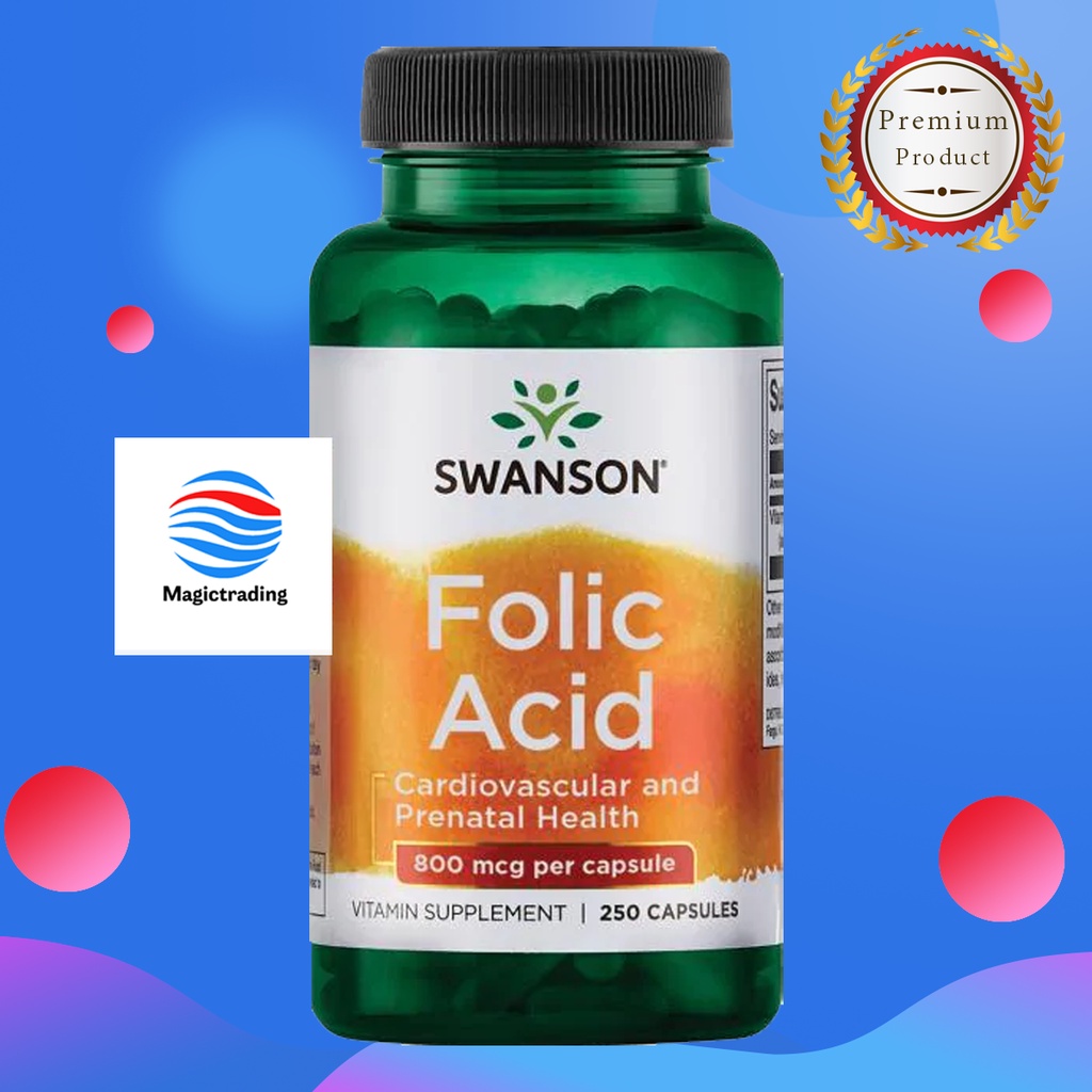 Swanson Premium Folic Acid 800 mcg / 250 Caps | Shopee Thailand
