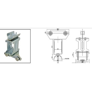 ลูกล้อตัวนำจับสายไฟแบนชนิดเหล็ก KYEC C30/ Towing trolley (arm ) KYEC ...