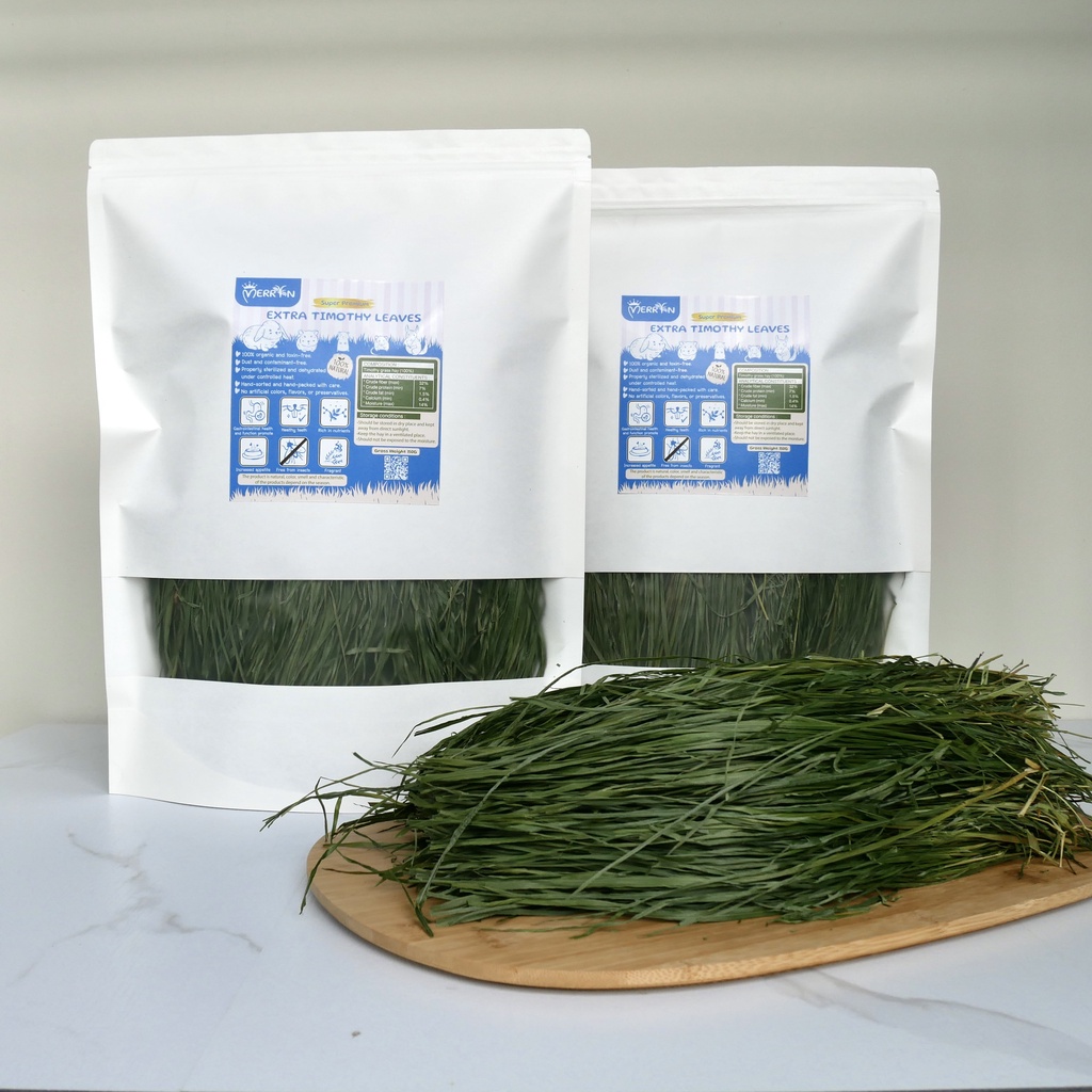 หญ้าทิโมธีคัดใบ - Extra timothy leaves by Merryn (150G) | Shopee Thailand