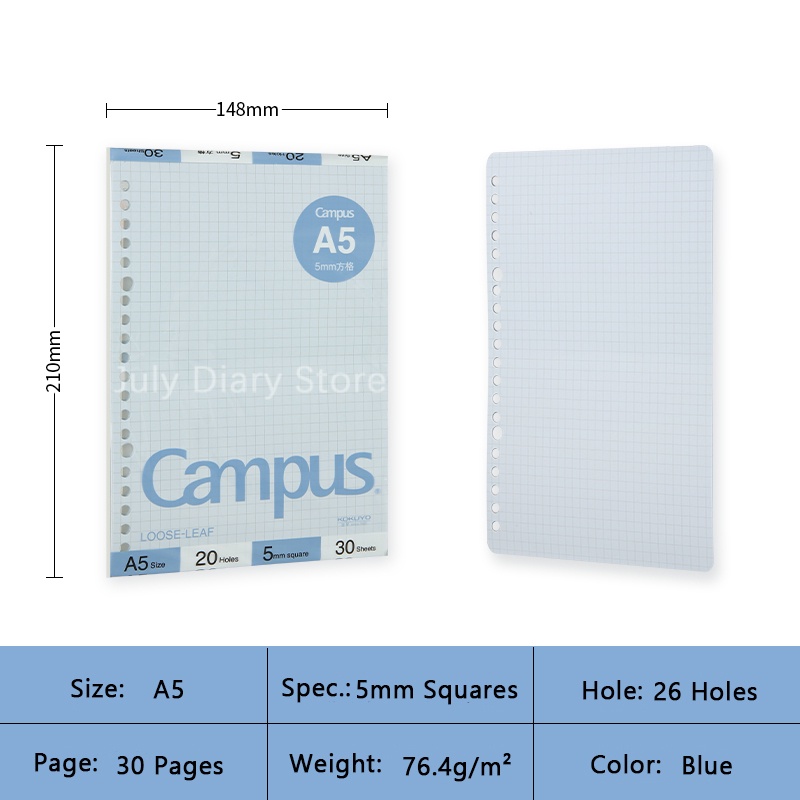 สมุดโน้ต แบบสันห่วง ขนาด A5 B5 ทรงสี่เหลี่ยม 5 มม. 30 แผ่น | Shopee Thailand