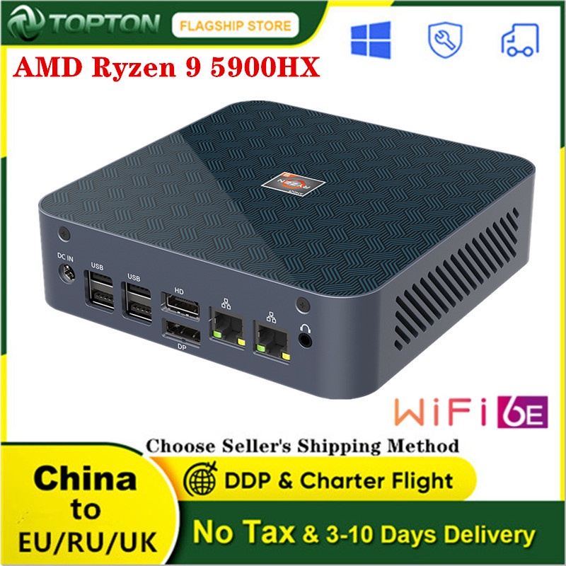 2022 Topton Gaming Mini PC AMD Zen3 Ryzen 9 5900HX 7 5800H 2*DDR4 3200MHz NVMe SSD 2.5G LAN ...