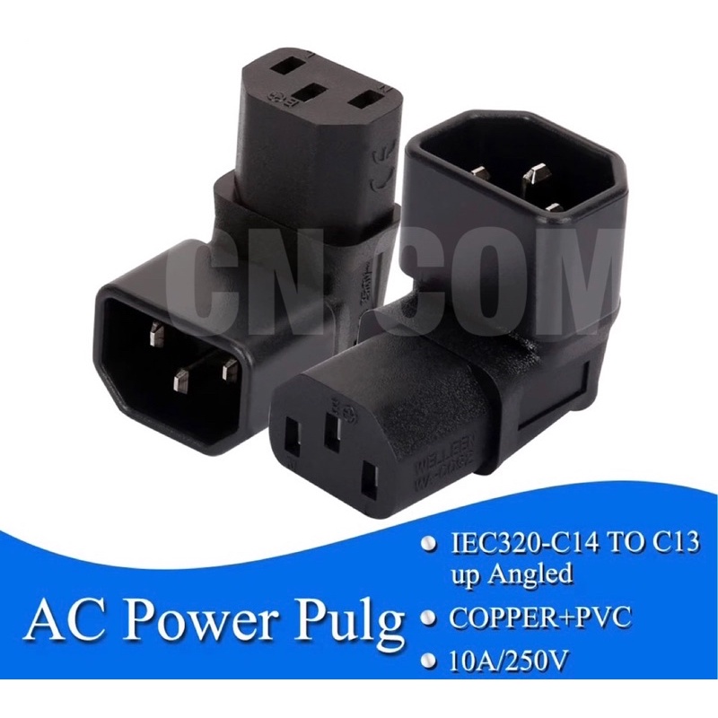 IEC 320 C14 To C13ขวามุม,c13 To C14 90องศาขึ้นมุม Direito Angular Adaptador Para Montagem Na ...