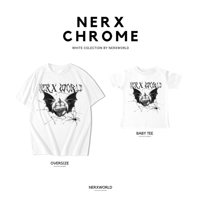 เสื้อยืด OVERSIZE / BABY TEE เสื้อครอป รุ่น NERX CHROME | Shopee Thailand