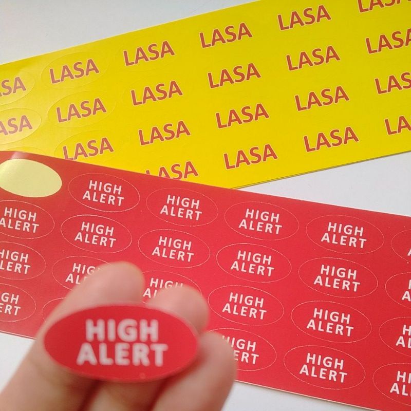 Lasa and High Alert Oval Label สติ๊กเกอร์วัด 1.5 cm x 3 cm | Shopee ...