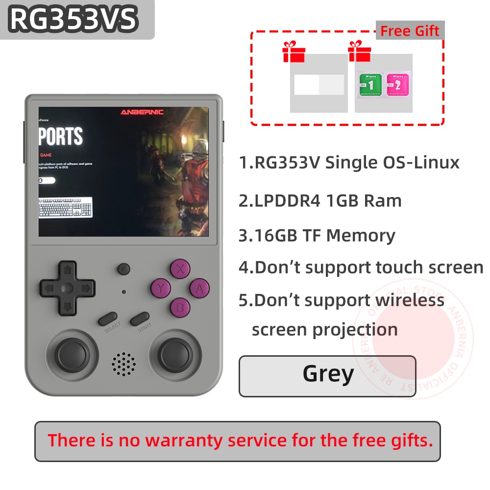 ANBERNIC Rg353v เครื่องเล่นเกมมือถือ 3.5 นิ้ว 640*480 แอนดรอยด์ 11 ...
