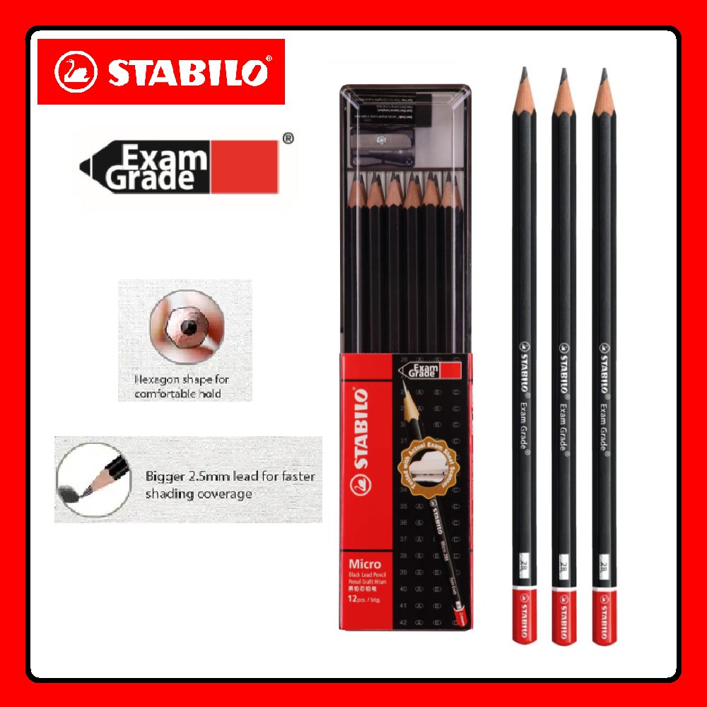 Stabilo Exam Grade 2B Micro Pencil 12 | Shopee Thailand