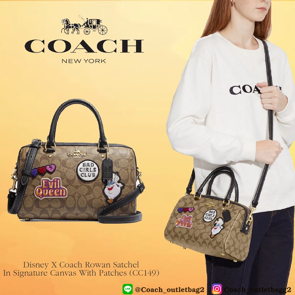 Disney X Coach Rowan Satchel In Signature Canvas With Patches | Shopee ...