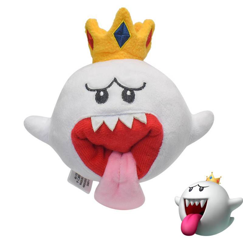 17cm Super Mario King Boo Plush Toy Talk Shy Crown Phantom Funny ...