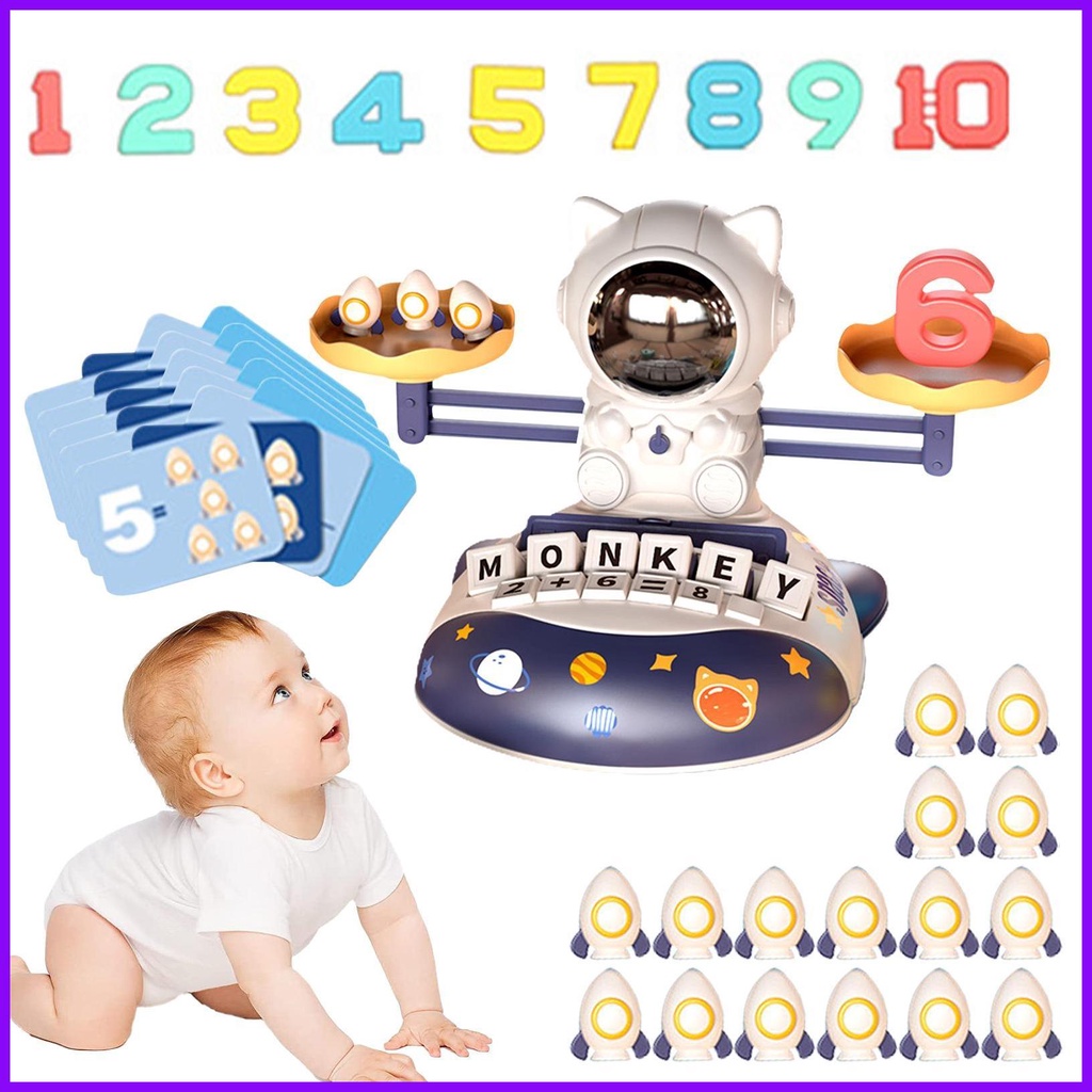 Kids Balance Counting Toy Space Cat Shape Math Educational Plaything ...