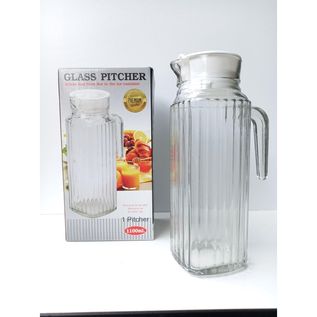 เหยือกแก้วพร้อมฝาพลาสติกสีขาว 1,100 ml. Keyway รุ่น SQP-1200SC | Shopee Thailand