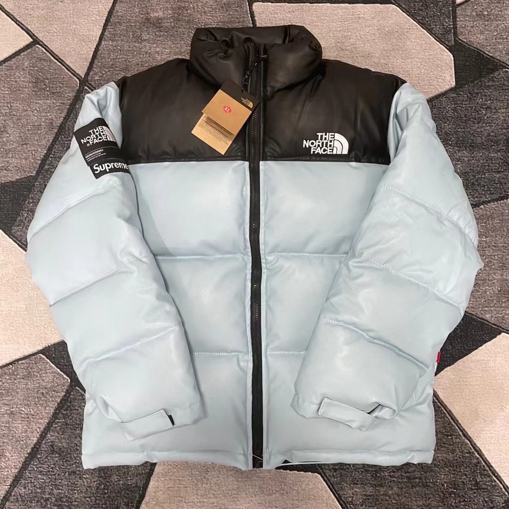 Supreme X THE NORTH FACE 17FW เสื้อแจ็กเก็ตหนัง คอปกตั้ง กันลม อบอุ่น สําหรับผู้ชาย ผู้หญิง ...