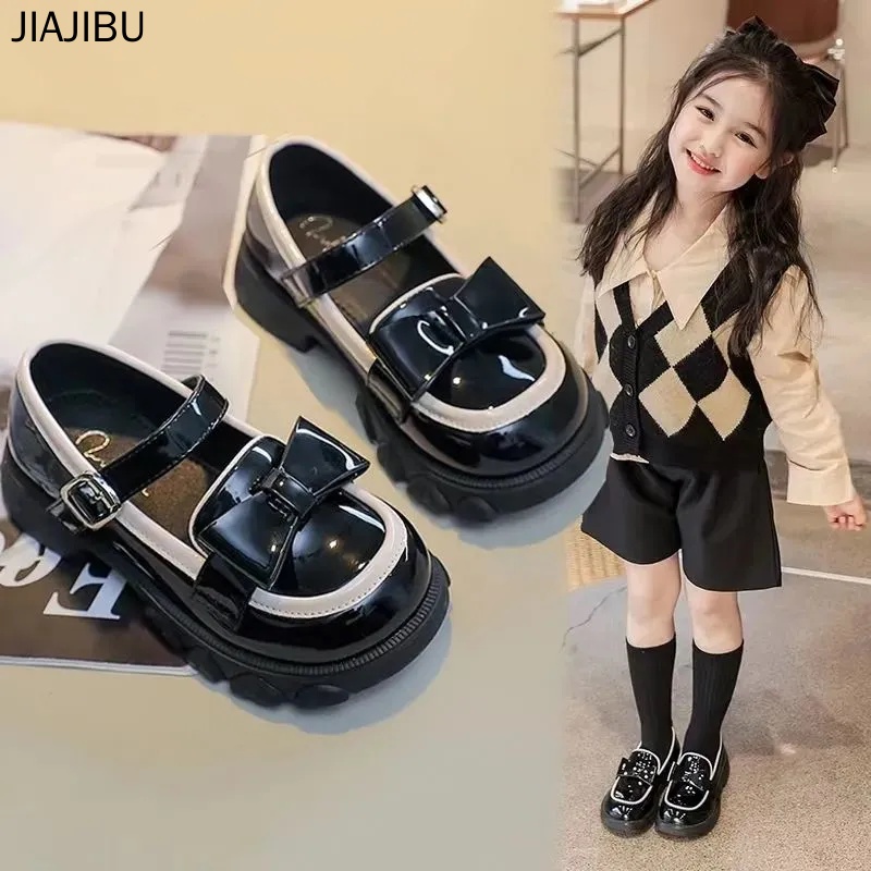 Korean Cute Girls Shoes Anti-collision Feet Round Toe Small Leather ...