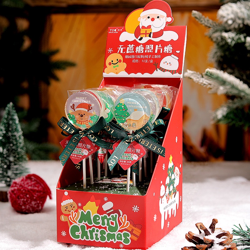 fasimiyu คริสต์มาสอมยิ้มภาพมูลค่าสูงอมยิ้มสร้างสรรค์เด็กยากขนมขนมขนมสบายๆ | Shopee Thailand