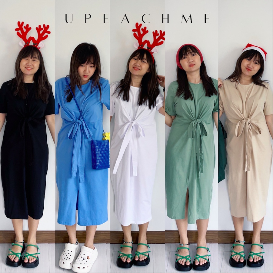 MIDRIB DRESS I เดรสผูกโบว์ ชุดกระโปรงทำงานสีพื้น ชุดผ้าคอตตอน กระโปรง ...