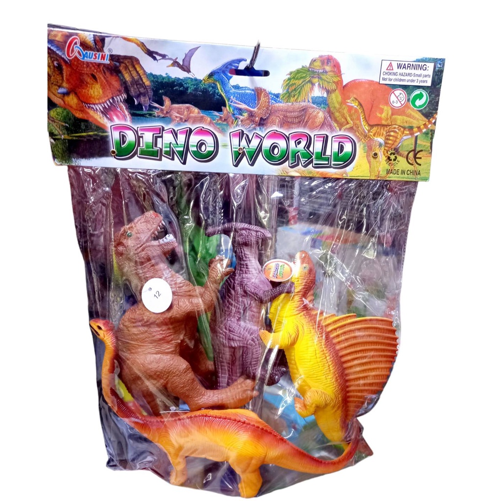 worktoys99ของเล่น Dino World ชุด 4 สายพันธุ์ brontosaurus,different ...