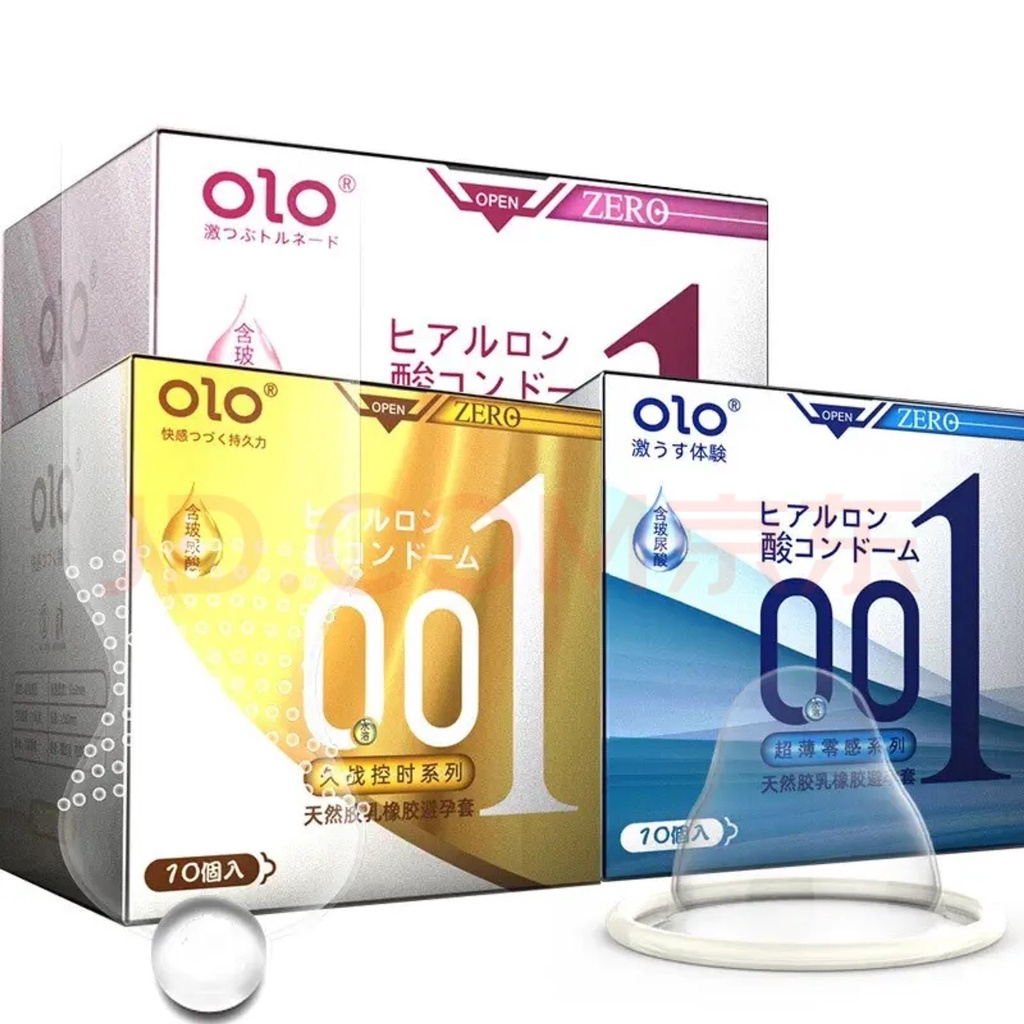 ถุงยางอนามัย 001 OLO Japan (10ชิ้น/กล่อง) บาง 0.01 มม. ขนาด 52 มม. | Shopee Thailand