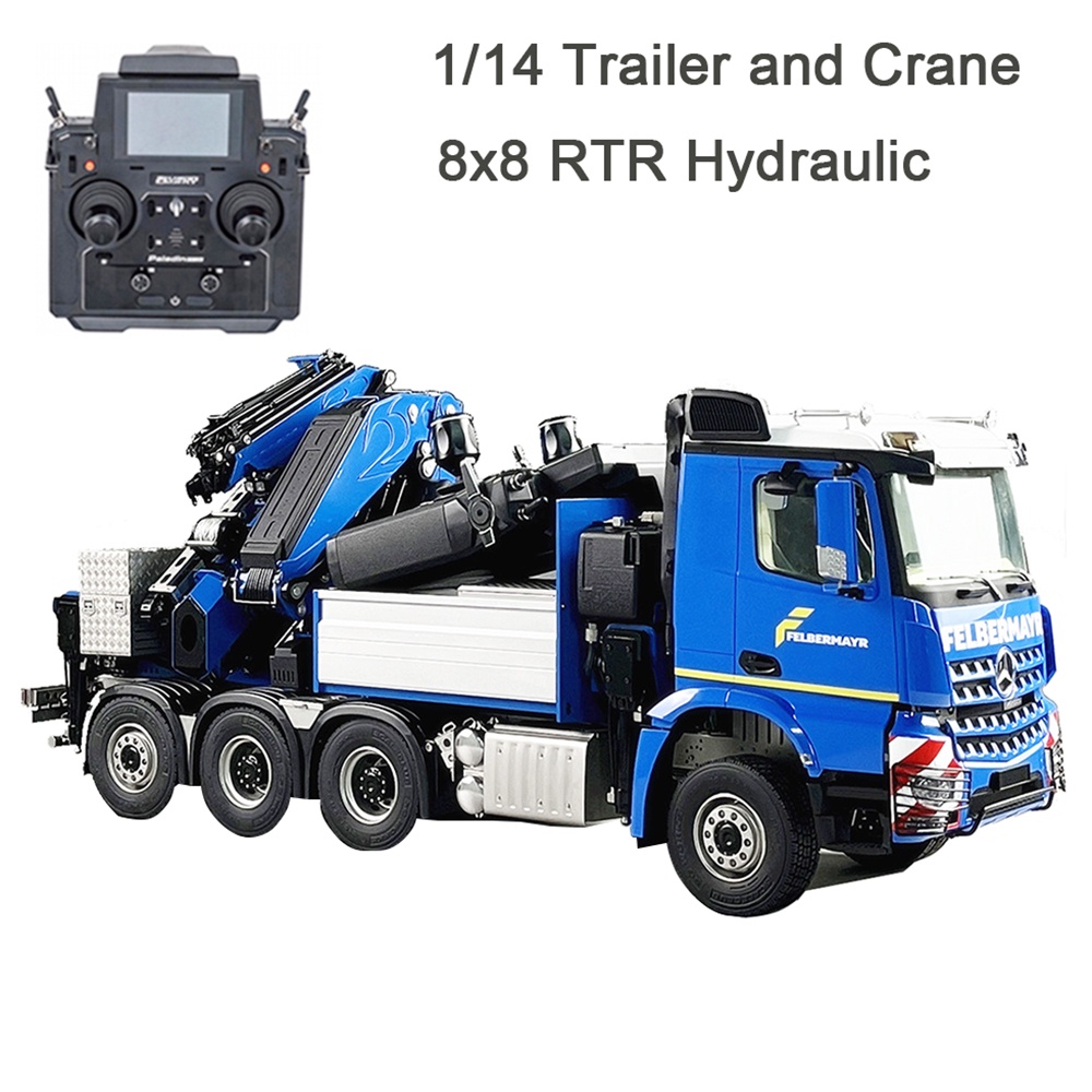 B1/14 RC Hydraulic Trailer Crane 8x8 Metal Model RTR Version RC ...