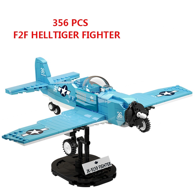 LEGO ทหาร WW2เครื่องบินเยอรมันอาคารบล็อก US P-38 Fighter Jet F22 F2F ...