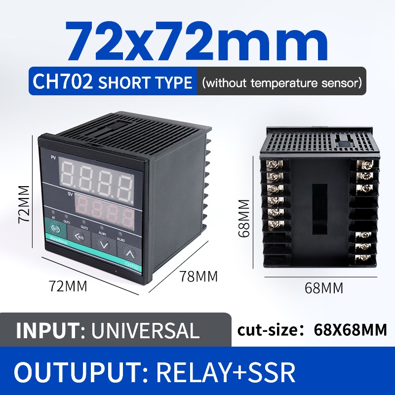 เทอร์โมสตัทดิจิทัล PID CH102 CH402 CH702 CH902 รีเลย์ SSR เอาท์พุทคู่ ควบคุมอุณหภูมิอัจฉริยะ 0 ...