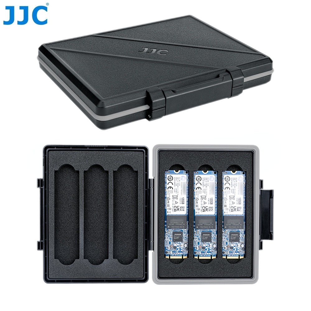 JJC JCR-SSD6 แบบพกพา เคส กล่องป้องกันแบบบางสำหรับถือ 6 ชิ้น M.2 NVME ...