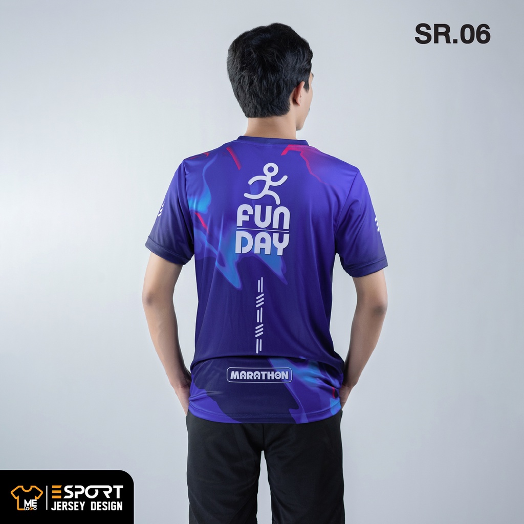 เสื้อกีฬาผู้ชาย ผู้หญิง (SR.06-SR.10) พิมพ์ลายทั้งตัว ใส่วิ่ง เบาสบายระบายอากาศได้ดี | Shopee ...
