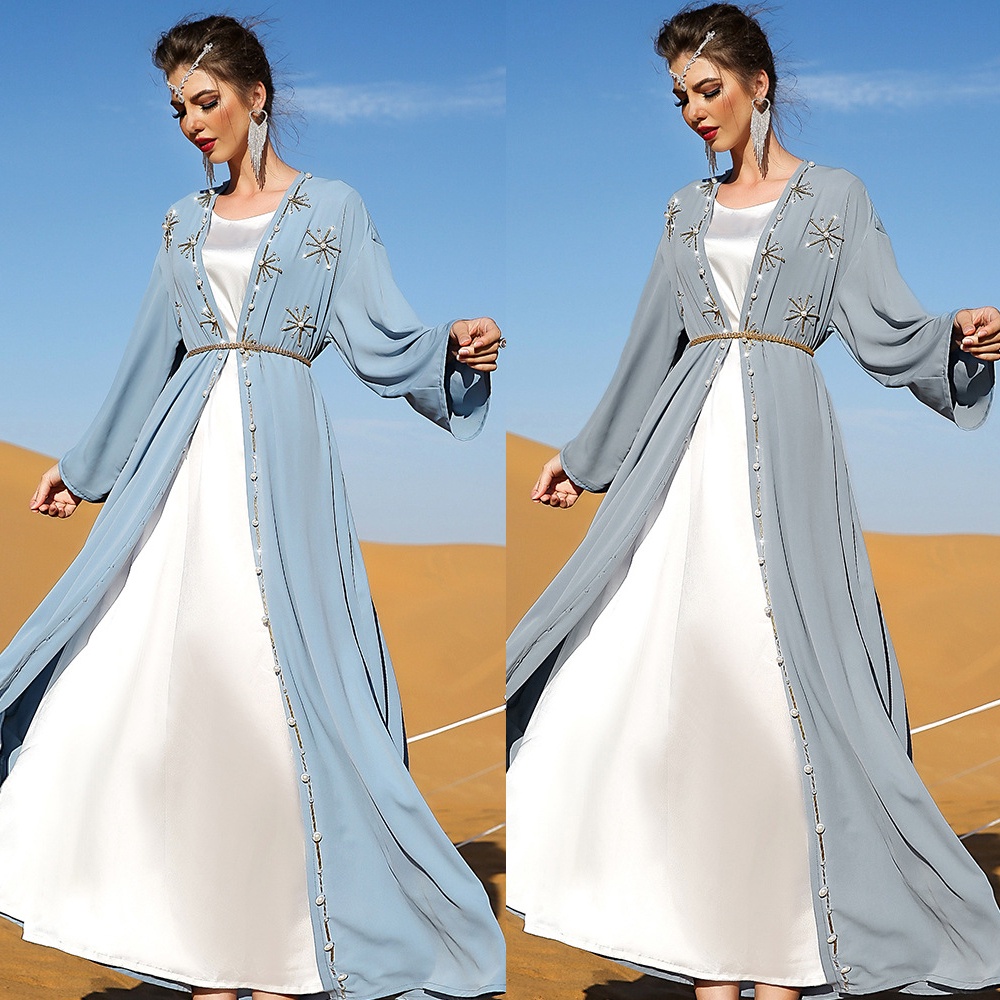 Ramadan Muslim Women Long Abaya Open Kimono Cardigan Middle East ...