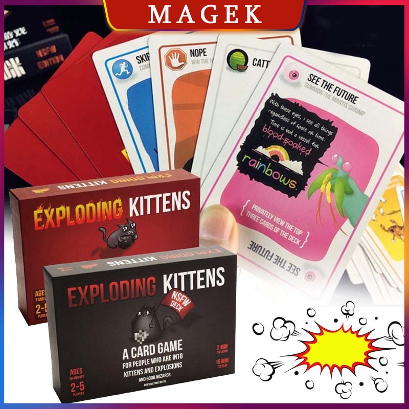 Popular Board Games exploding KITTENSแมวระเบิด(English version)เล่นได้2 ถึง 9 ผู้เล่น（สินค้า ...