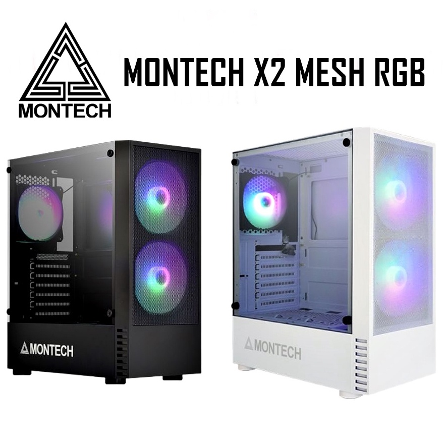 CASE (เคสเกมมิ่ง) MONTECH X2 MESH RGB ATX-Tower Gaming Case ,Tempered ...
