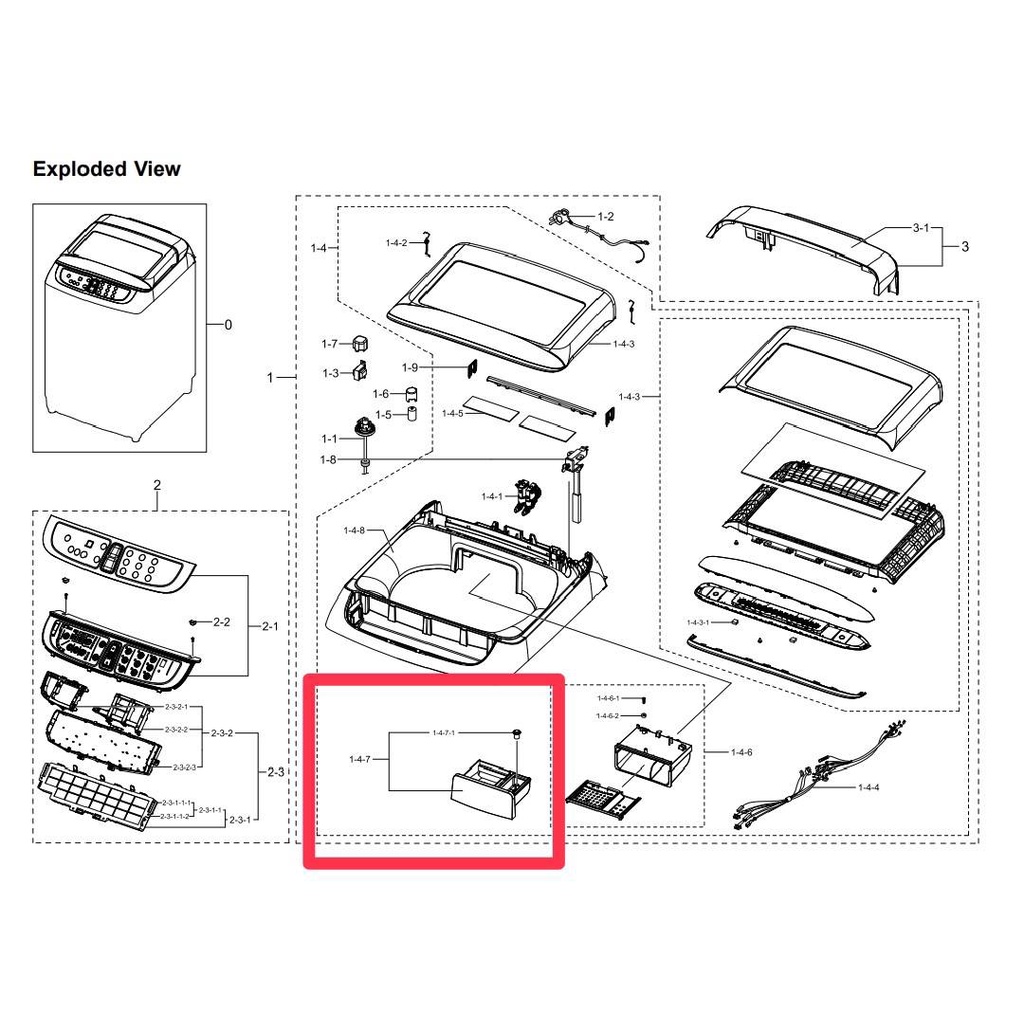 SAMSUNG อะไหล่แท้ศูนย์ ถาดใส่ผงซักฟอกอะไหล่เครื่องซักผ้าซัมซุง / CASE ...