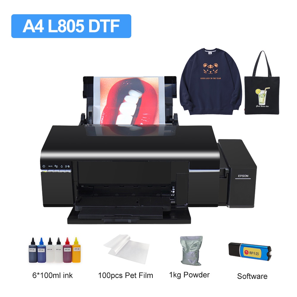 A4 DTF Printer L805 DTF T-Shirt Printing Machine PET Film Converted ...